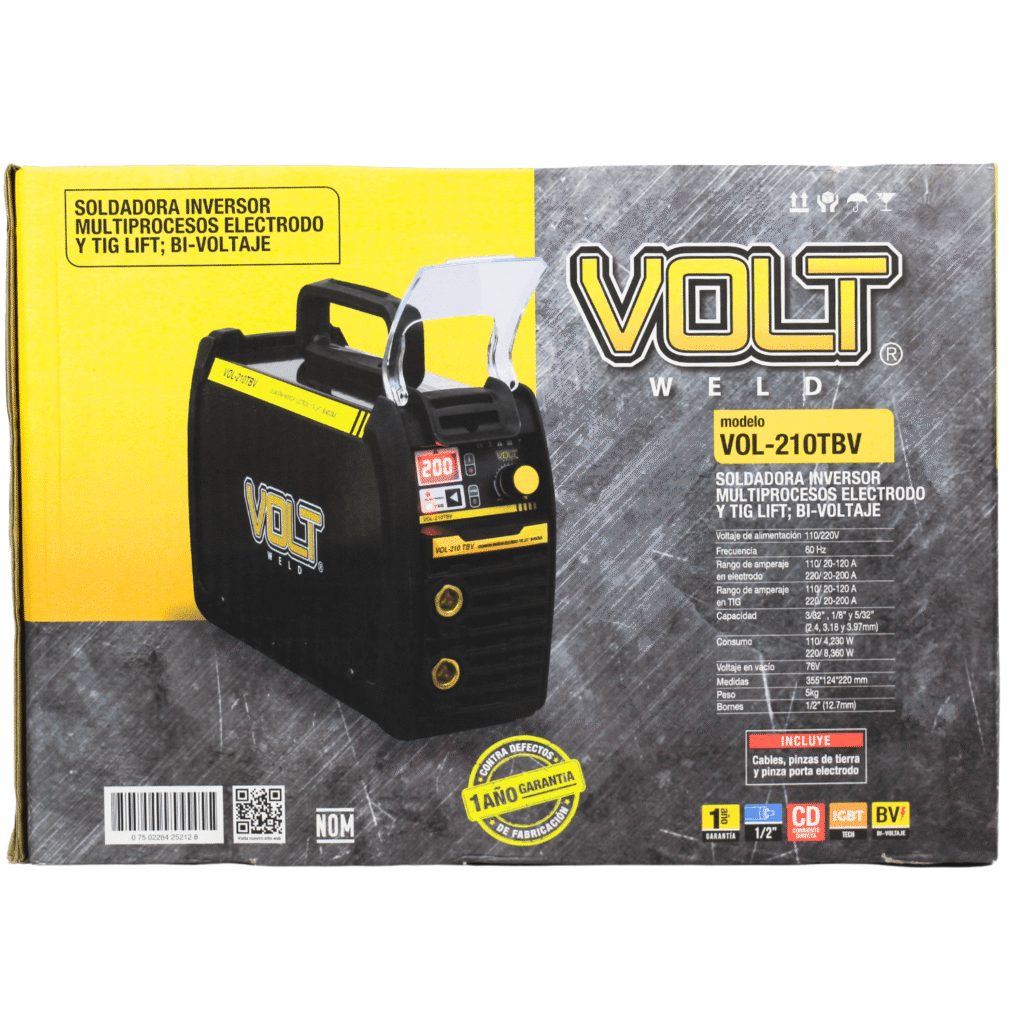 Soldadora Inversora VOL-210TBV Volt TIG 200 Amp | Solda Express