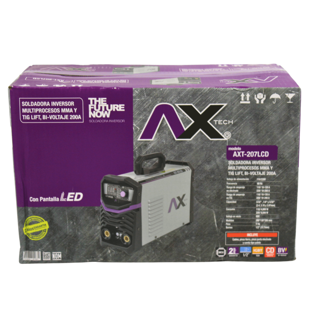 Soldadora AXT-207LCD Axtech TIG Lift 200 Amp | Solda Express